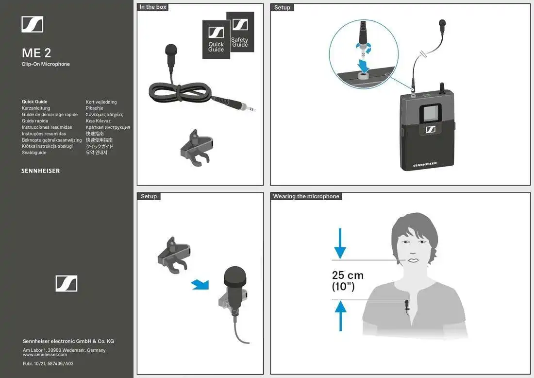 Sennheiser ME 2 Omnidirectional Lavalier Microphone with Locking 3.5mm ...